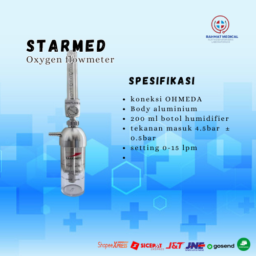 Jual Regulator oksigen dinding/oxygen flowmeter wall starmed | Shopee ...