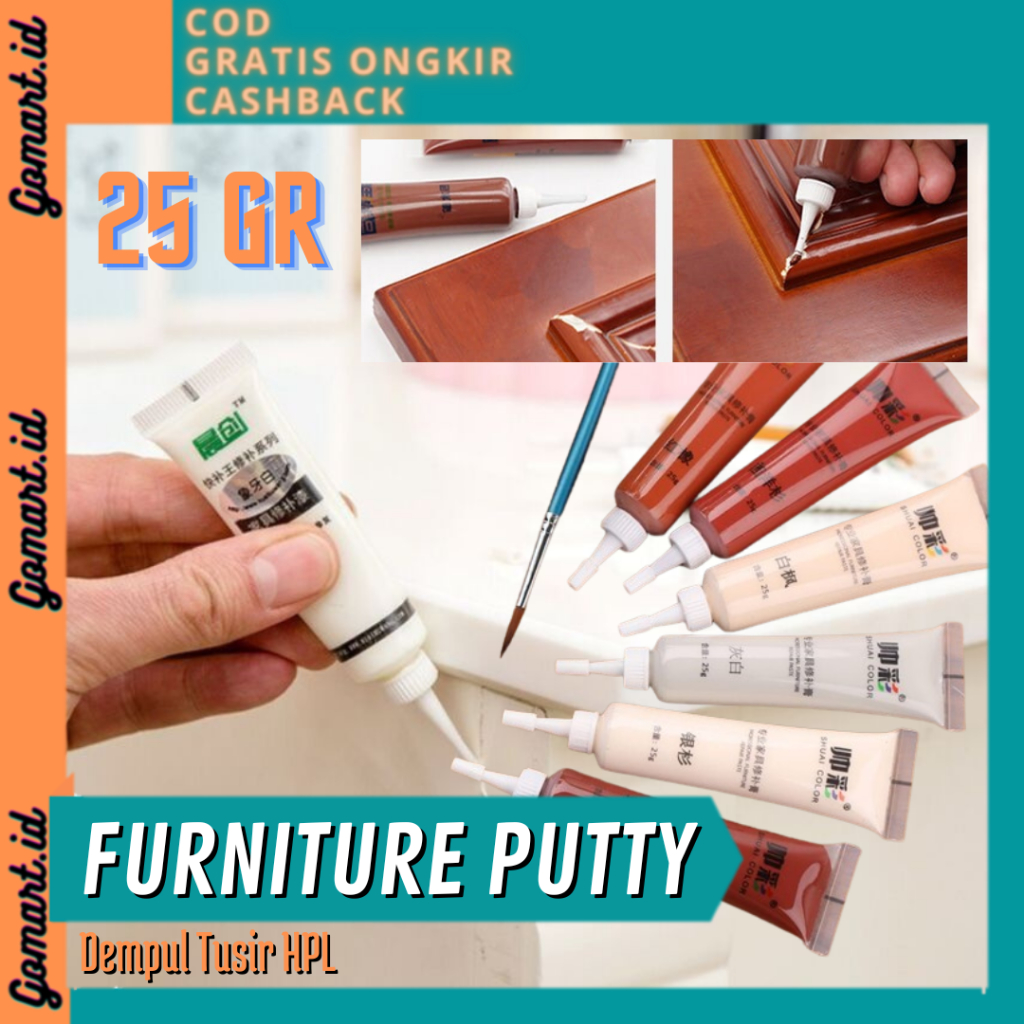 Jual Dempul Tusir HPL 25gr - Krim Resin Plamir Penambal Furnitur 25gr ...