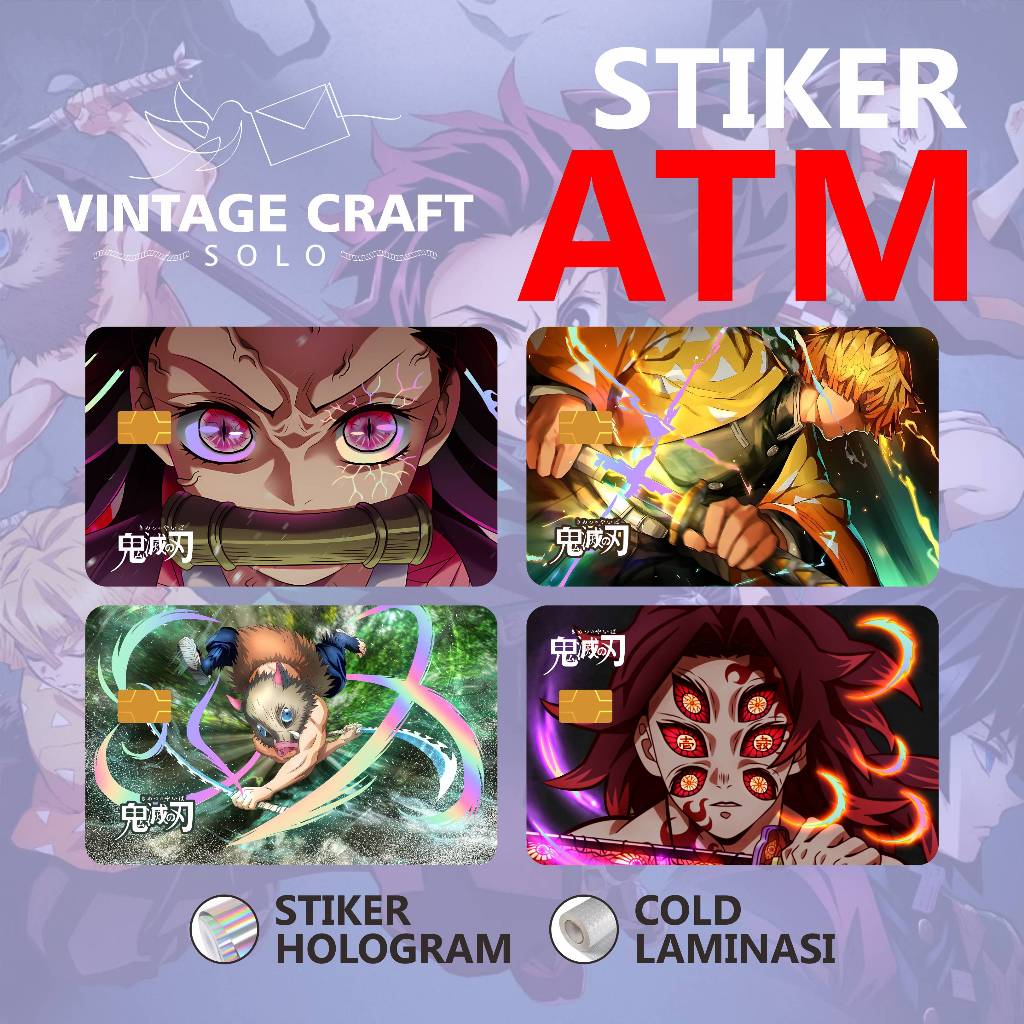 Jual Stiker Sticker Skin Card ATM Anime Kimetsu No Yaiba Hologram ...