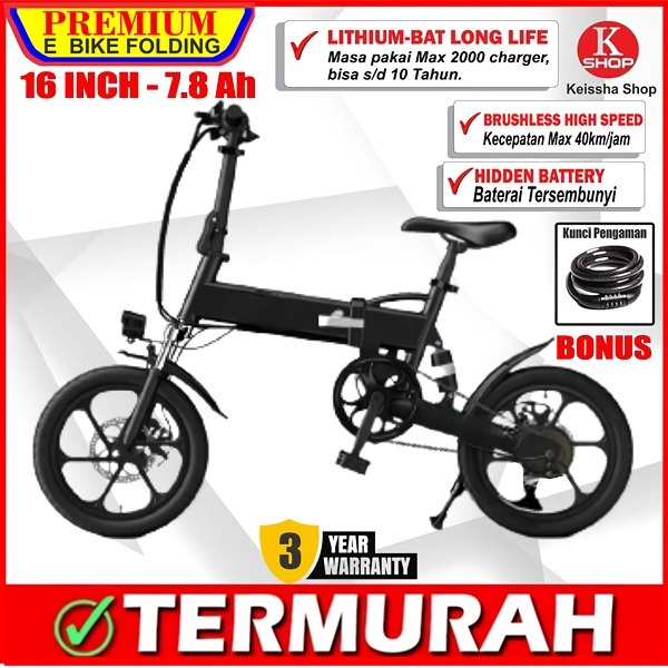Jual Folding Ebike Sepeda Listrik 16 inch Electric Suspension / Sepeda ...