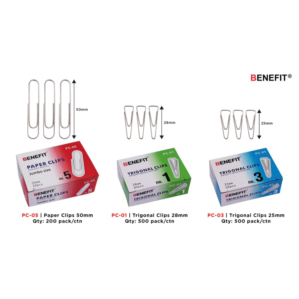 Jual Paper / Trigonal Clip BENEFIT (10set) | Shopee Indonesia