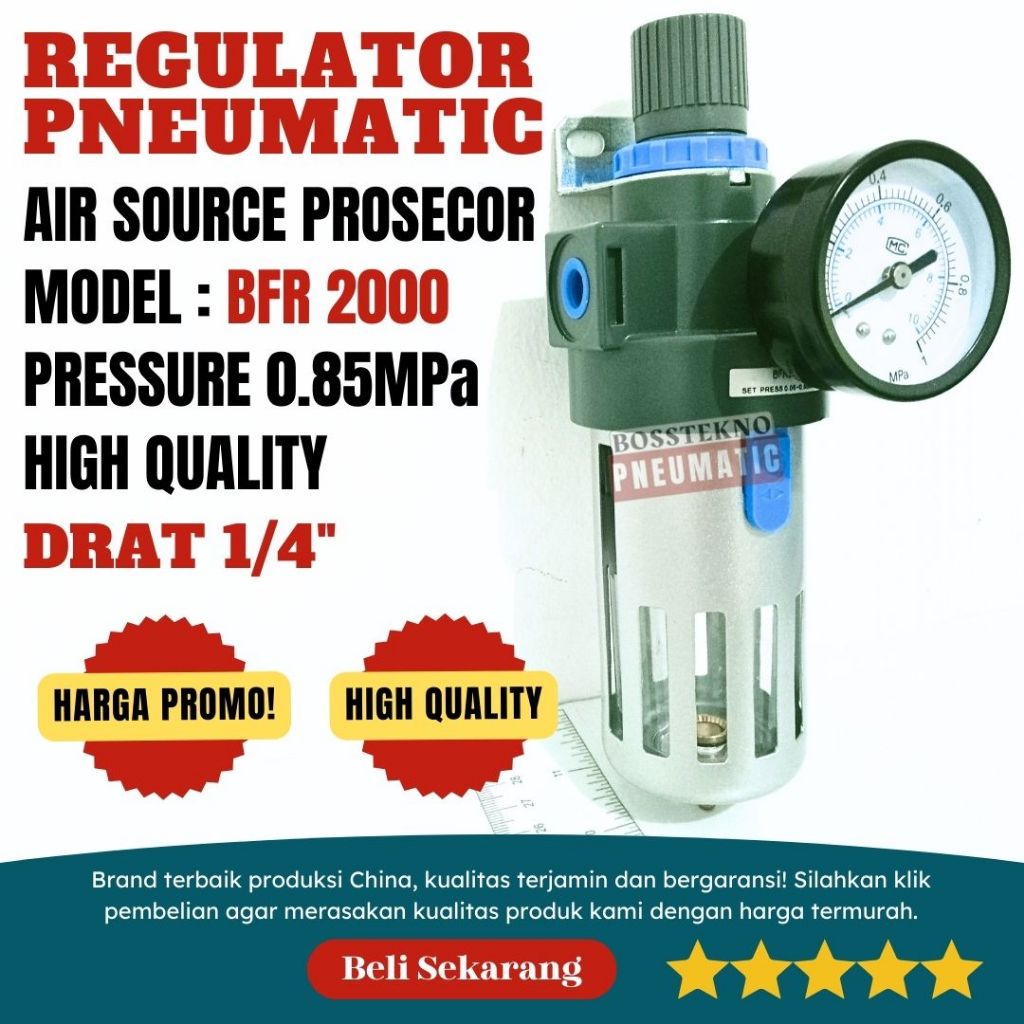 Jual REGULATOR ANGIN PNEUMATIC FILTER BFR 2000 1 TABUNG HIGH QUALITY ...