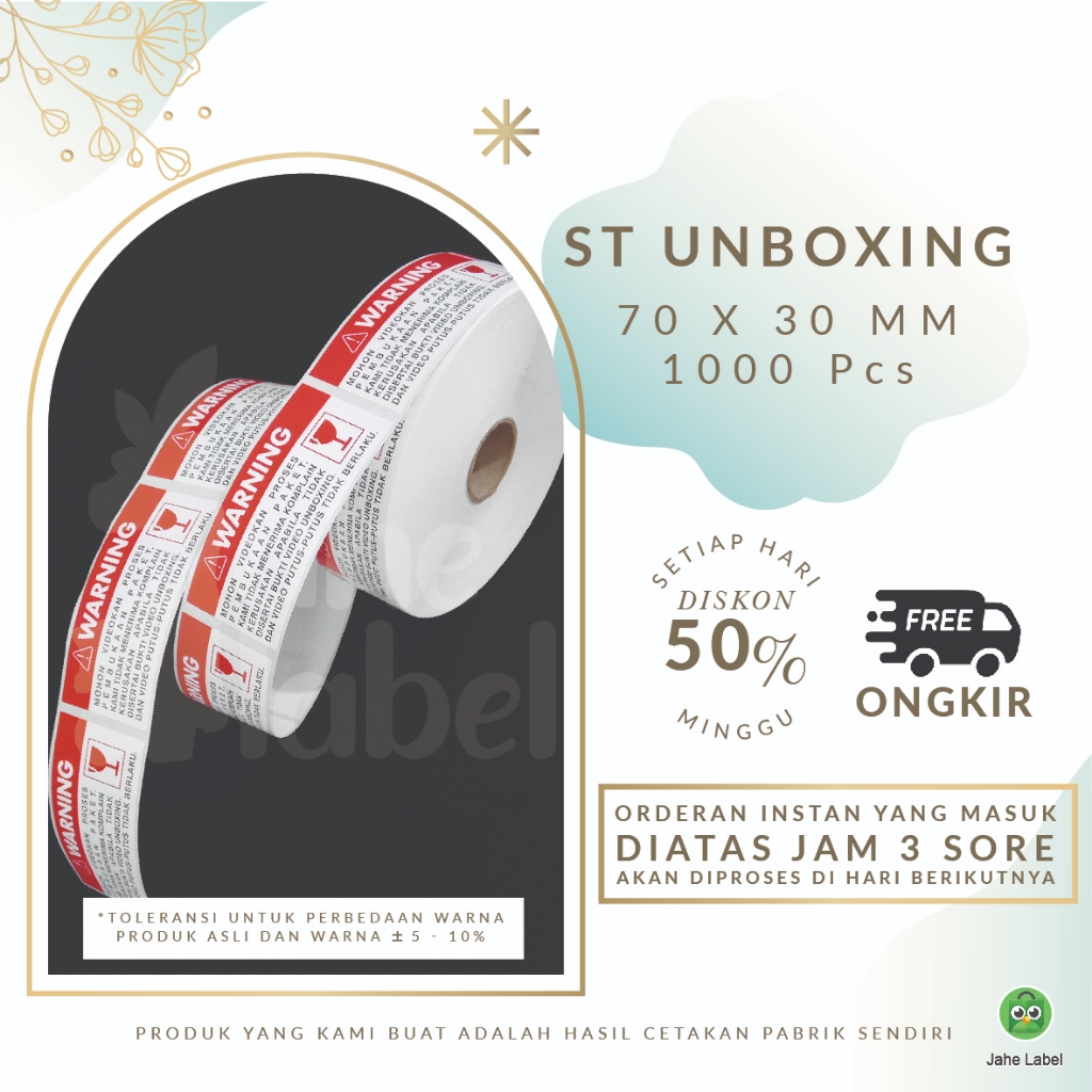 Jual STICKER UNBOXING STIKER LABEL UNBOXING STIKER PENGIRIMAN LABEL ...