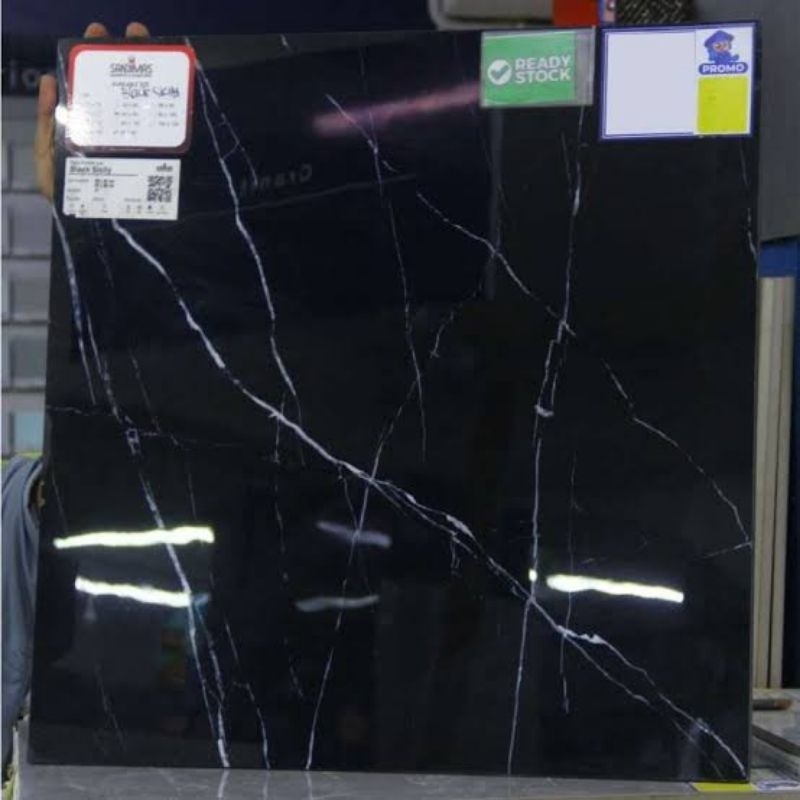 Jual Granit 60x60 Hitam Corak Putih Glosy Sandimas Sicily Black ...
