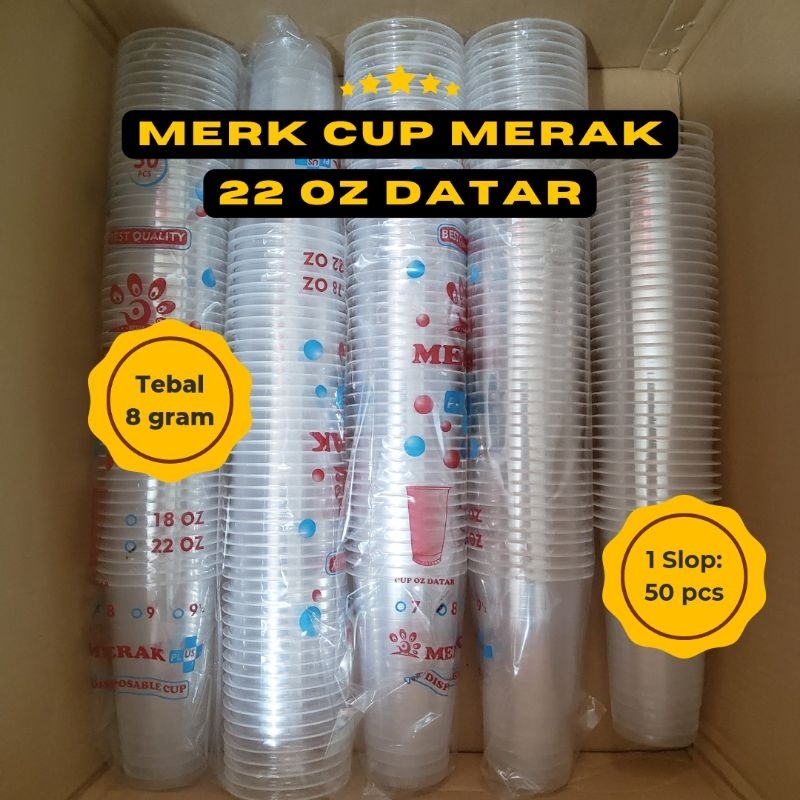 Jual Cup 22 oz Datar & Oval - Merk Merak - Tebal 7, 8 dan 9 gram - 1 ...