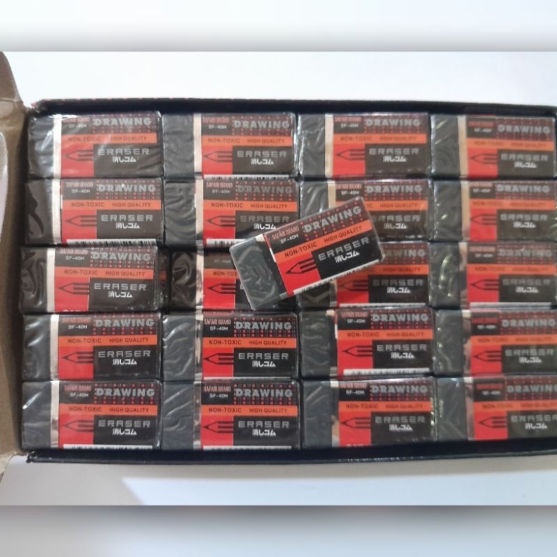 Jual penghapus pensil _ stip hitam 40 pcs ukuran besar | Shopee Indonesia