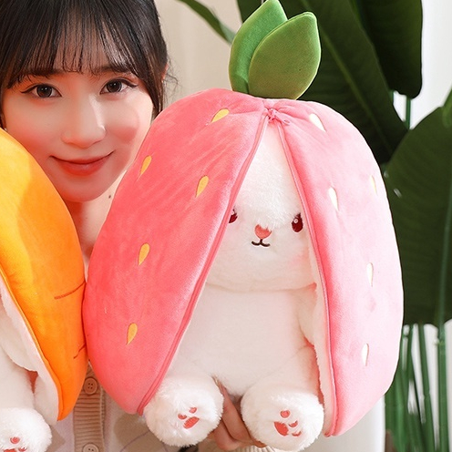 Jual Mainan Mewah Kelinci Boneka Kelinci Lembut Berubah Menjadi Wortel ...