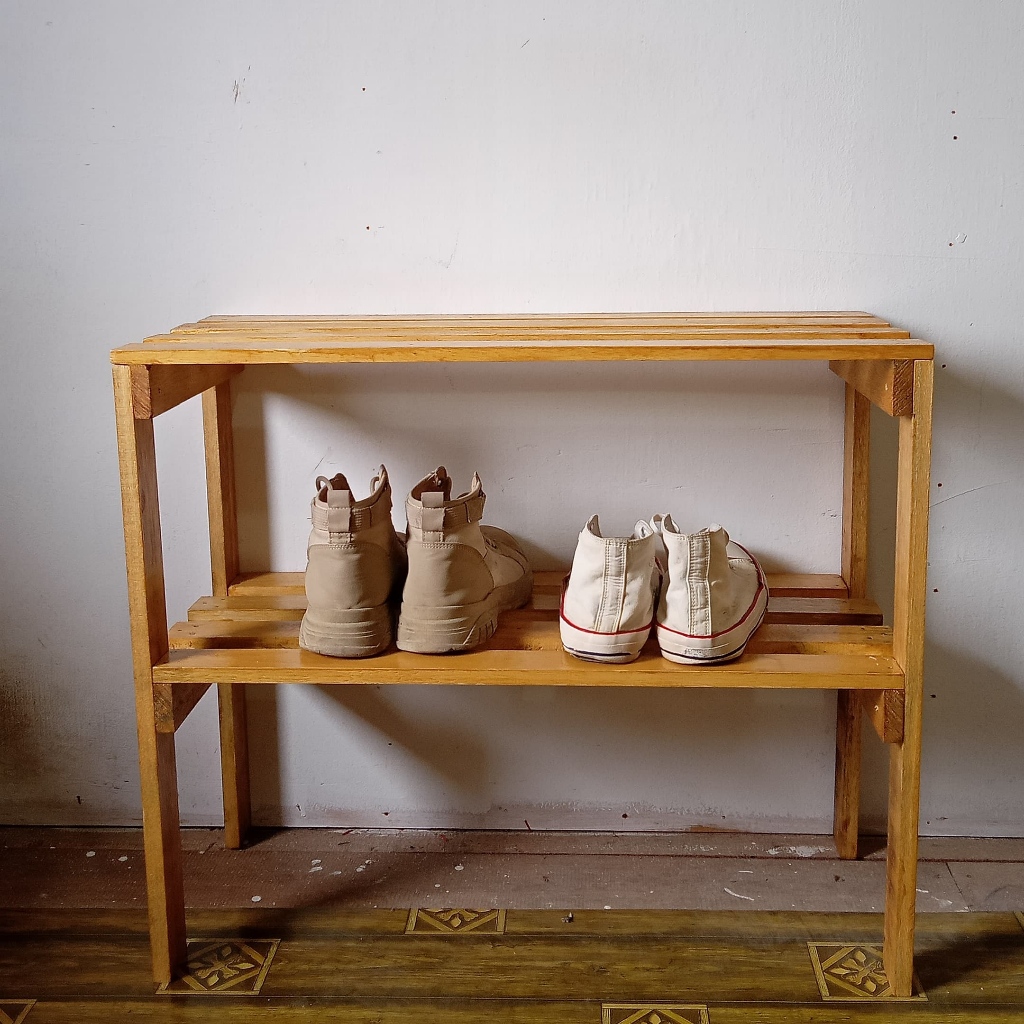 Jual Rak sepatu kayu rak serbaguna | Shopee Indonesia