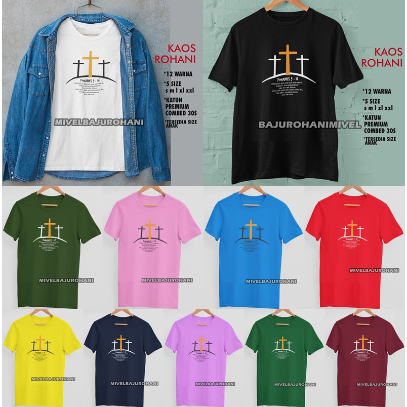 Jual BAJU KAOS ROHANI KRISTEN YOHANES 3:16 PRIA WANITA ANAK SINGLE ...