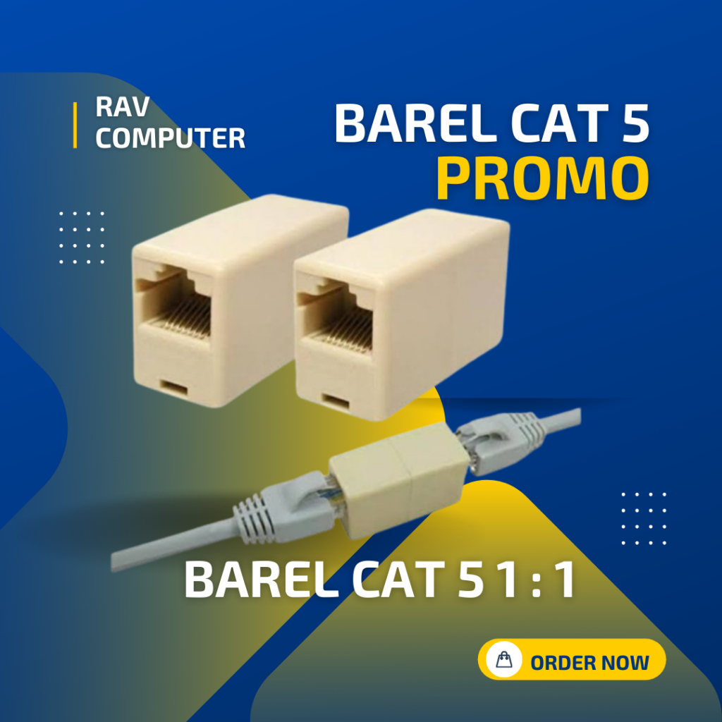 Jual BAREL / SAMBUNGAN KABEL LAN CAT 5 RAV COMPUTER | Shopee Indonesia