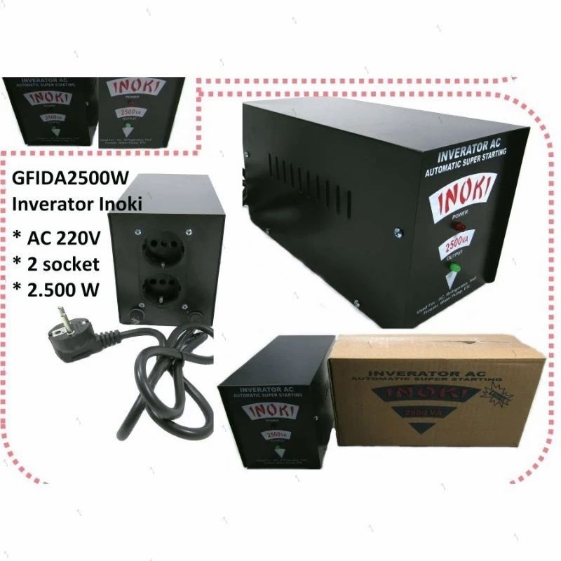 Jual Inverator Soft Starting Anti Jeglek Anti Turun INOKI 2500W ...