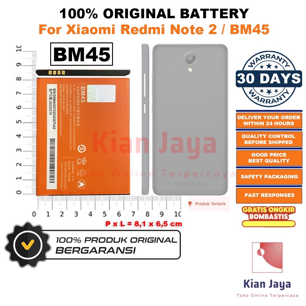 Jual [Garansi 100% Ori] Baterai BM45 Untuk Handphone Xiaomi Redmi Note ...