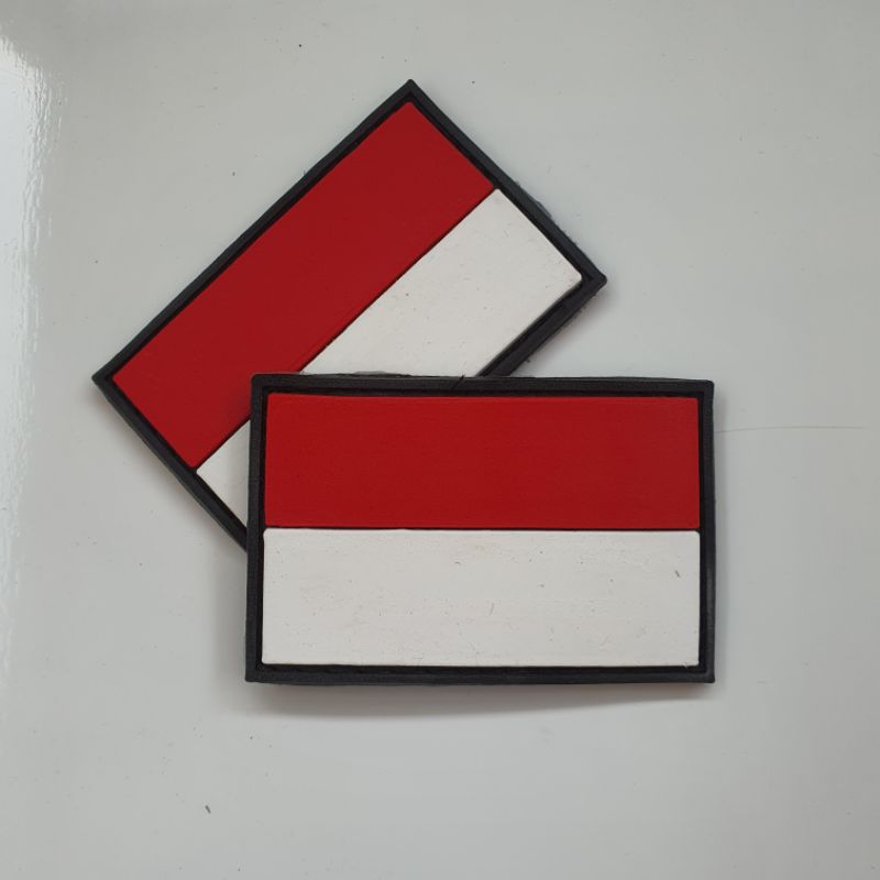 Jual patch rubber logo bendera indonesia merah putih - tempelan emblem ...