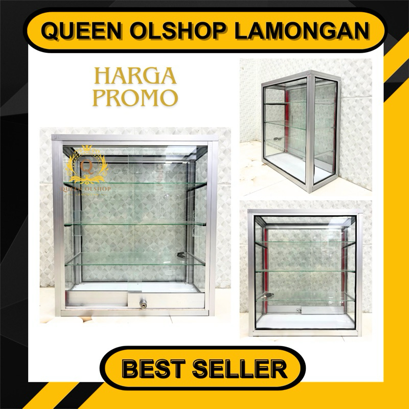 Jual [PROMO] Etalase Kaca Rak Display Almini Kecil mini Rokok Jajan ...
