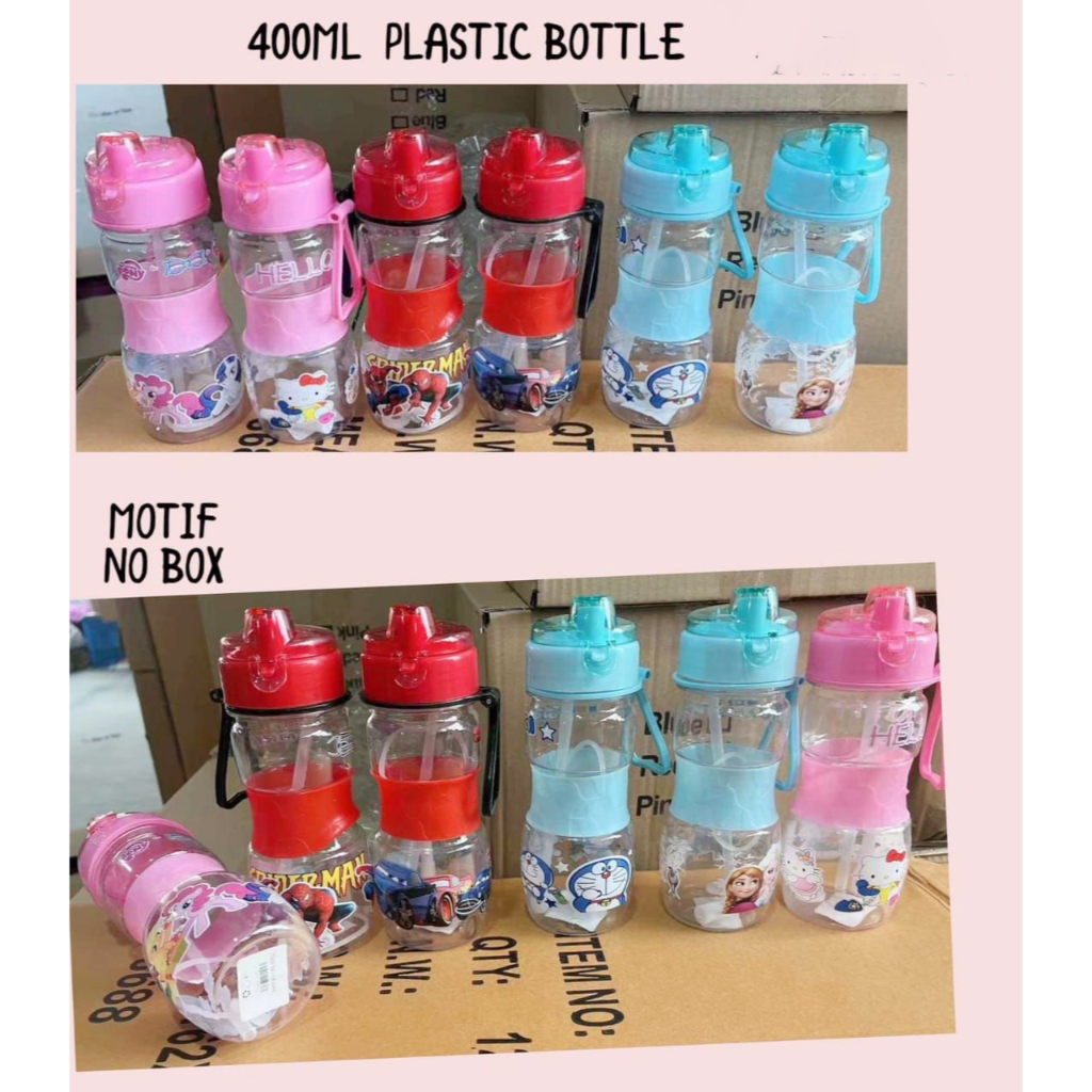 Jual Botol Minum Anak BPA Free Sedotan handle karakter 400ml Tumbler ...