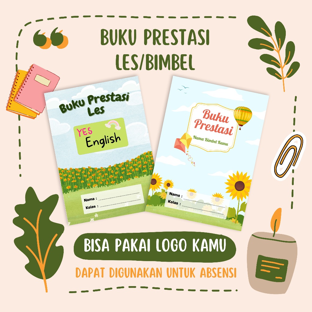 Jual Buku Prestasi Les / Bimbel Custom Nama dan Logo Les / Bimbel ...
