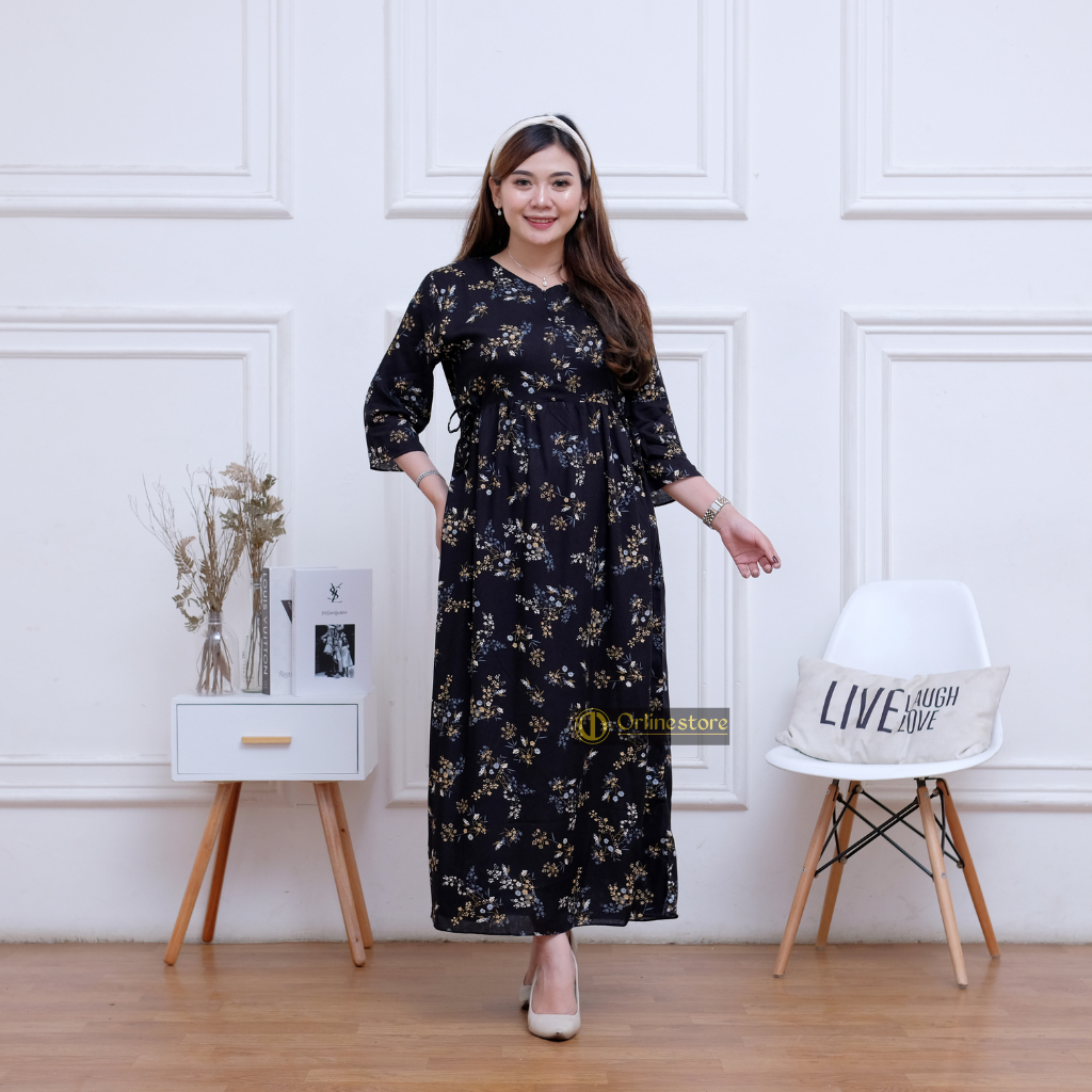 Jual Daster Miranda lengan 3/4 / Midi Dress Miranda | Shopee Indonesia