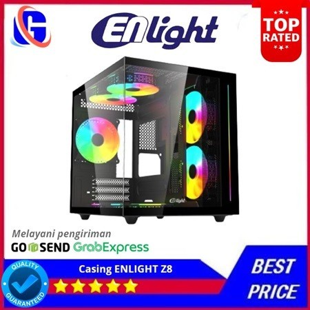 Jual Casing ENLIGHT Z8 WHITE - Micro ATX - INCLUDE 3 FAN - Hitam ...