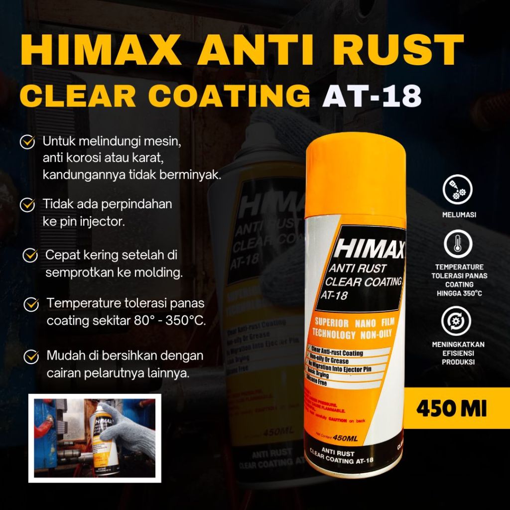 Jual Himax Anti Rust Clear Coating AT18 (450 ml) - Pelindung Anti Karat ...
