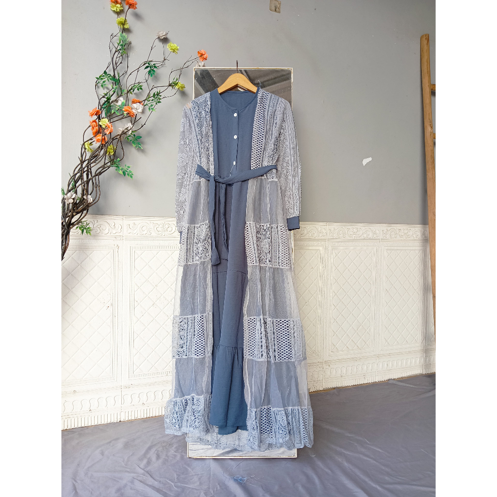 Jual GAMIS DEWISAN 2IN1 LONG OUTER BURKAT MIXX CRINKLE /COD/GAMIS ...