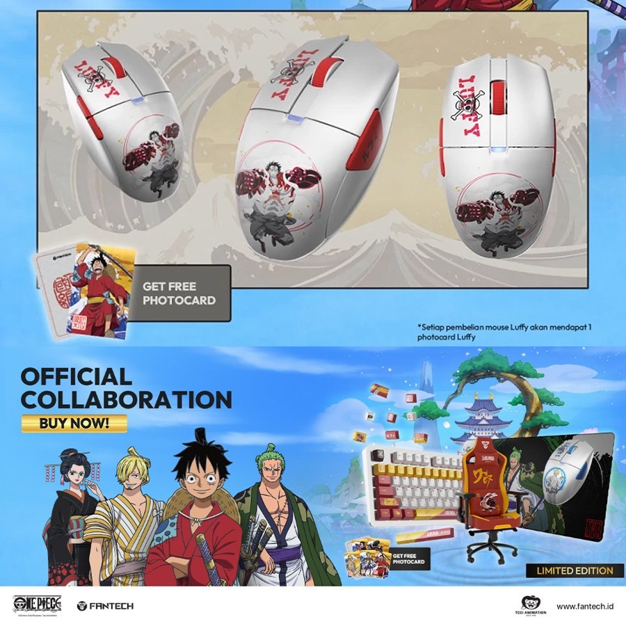 Jual Fantech Aria XD7 One Piece Edition Mouse Gaming Wireless | Shopee ...