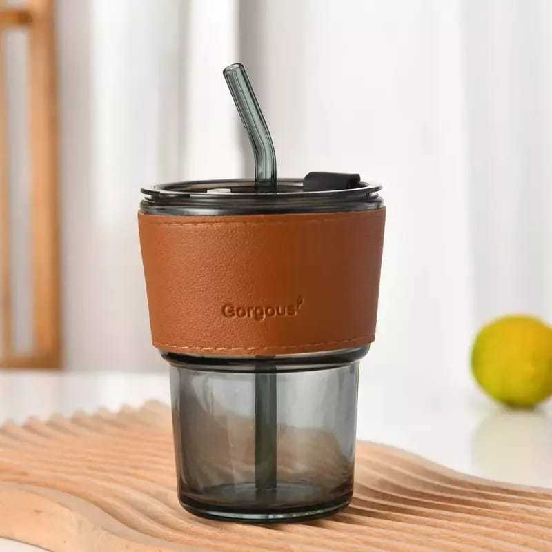 Jual Tumbler Gelas Gorgeous Gorgous Kaca Sedotan Estetik Slub 400 ml ...
