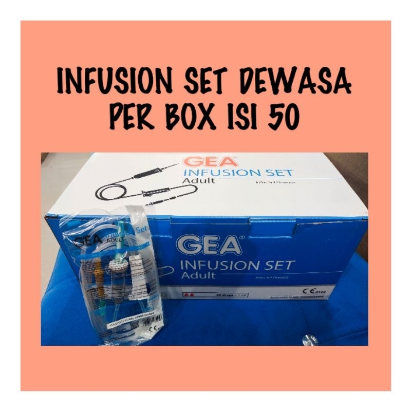 Jual PER BOX Infus Set Dewasa GEA/Selang Infusion Adult | Shopee Indonesia