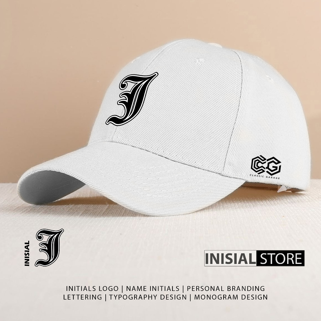 Jual Topi Baseball Putih Inisial Gotik Trucker Fasion Aksesoris ...