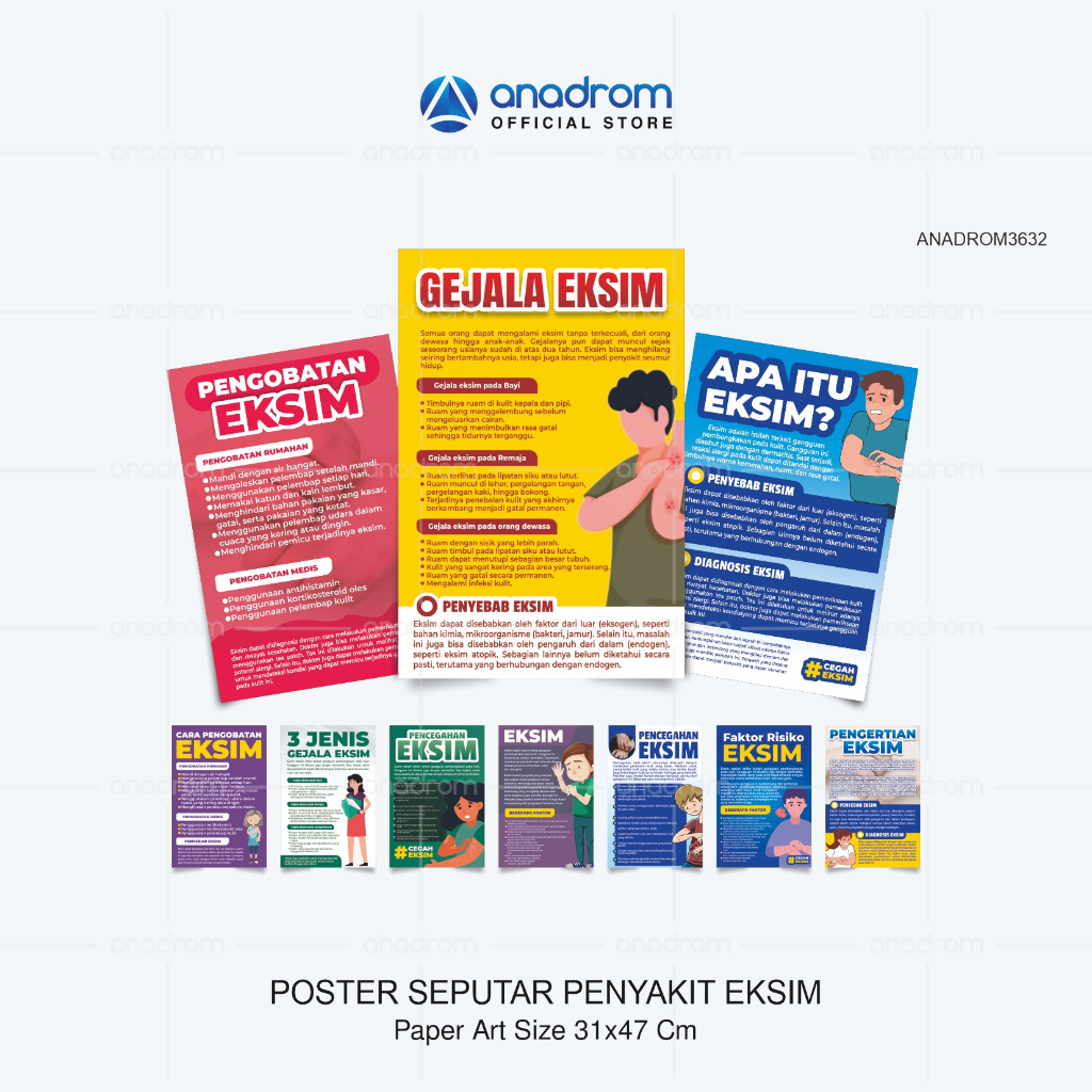 Jual Poster Seputar Penyakit EKSIM | Poster Promosi Edukasi Kesehatan ...