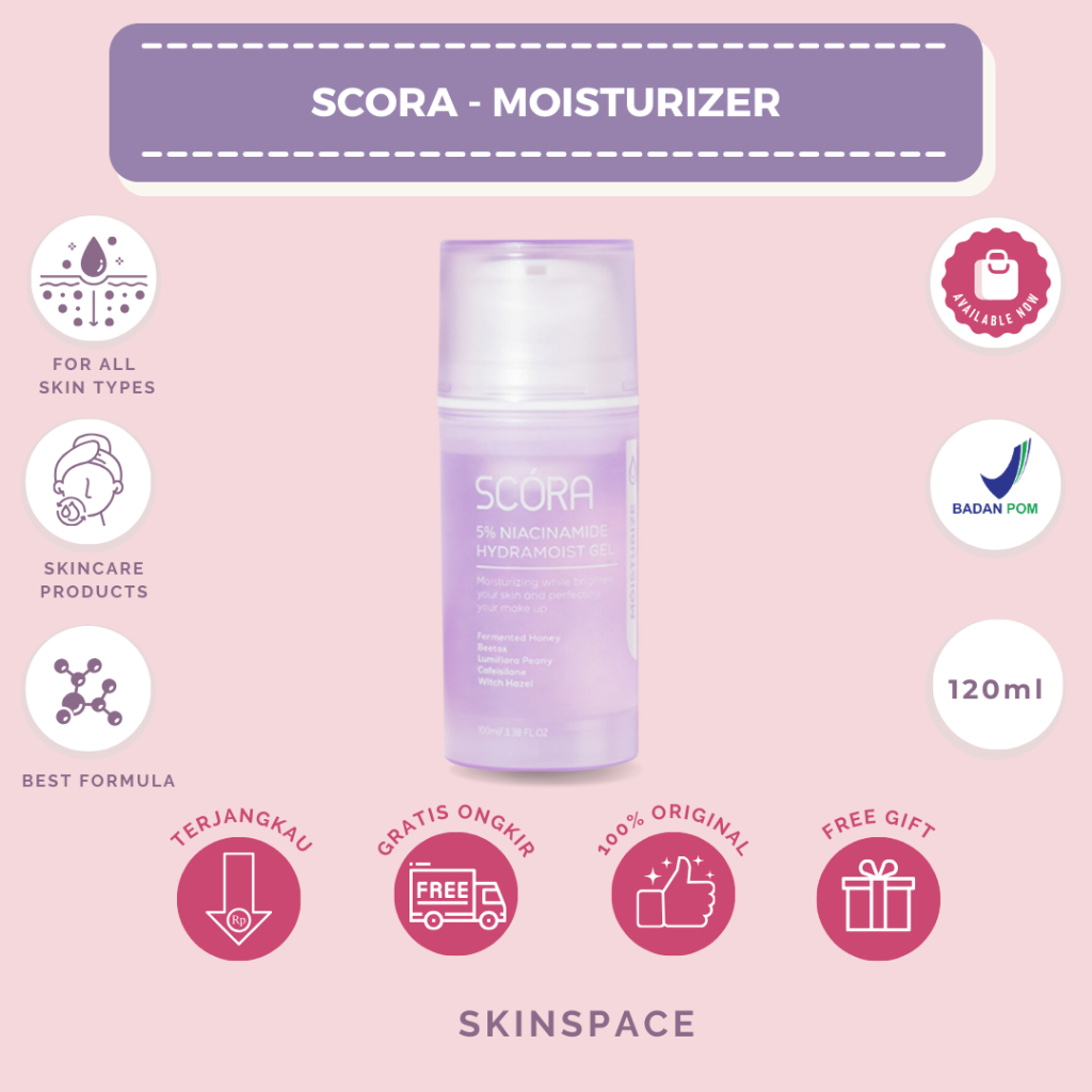 Jual SCORA 5% Niacinamide Hydramoist Gel 100ml Pelembab Wajah yang ...