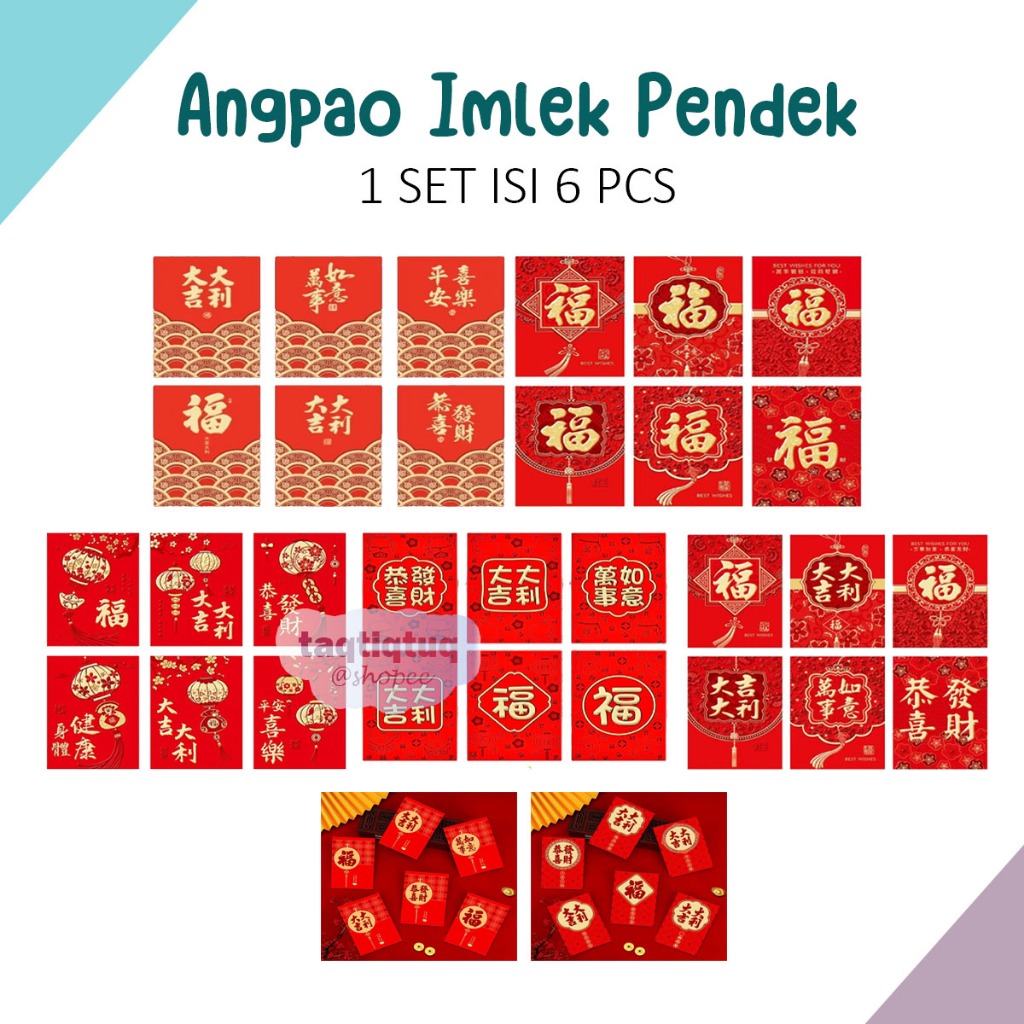 Jual TQ Angpao Imlek Hoki Lucky Fu Ukuran Pendek Isi 6 Angpau | Shopee ...
