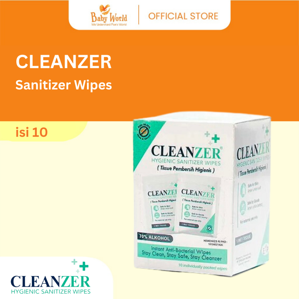 Jual CLEANZER Sanitizer Wipes isi 10 | Shopee Indonesia