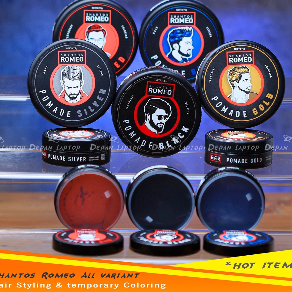 Jual Shantos Romeo Hair Coloring Gold Pomade warna temporary hitam ...