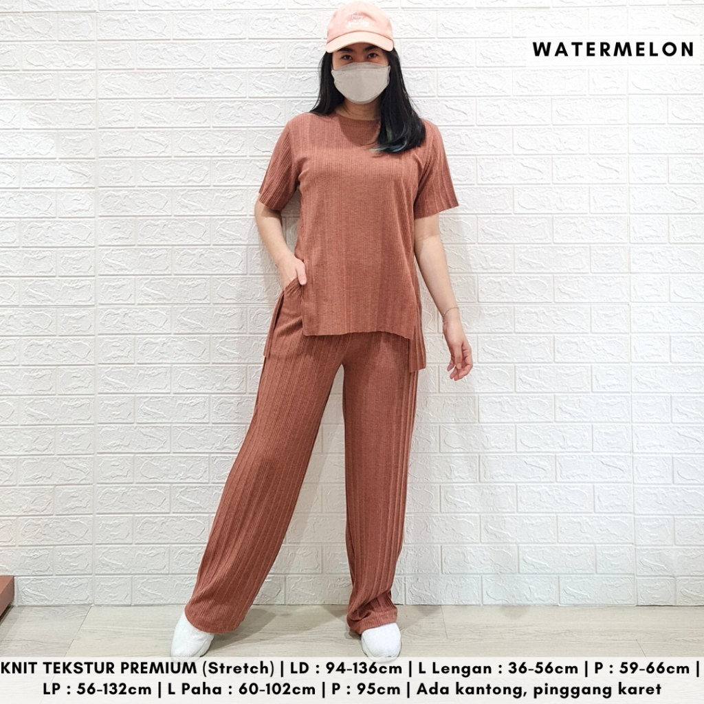 Jual AUVESION Soupe Knit One Set Polos Rib Premium 4423 | Bigsize ...