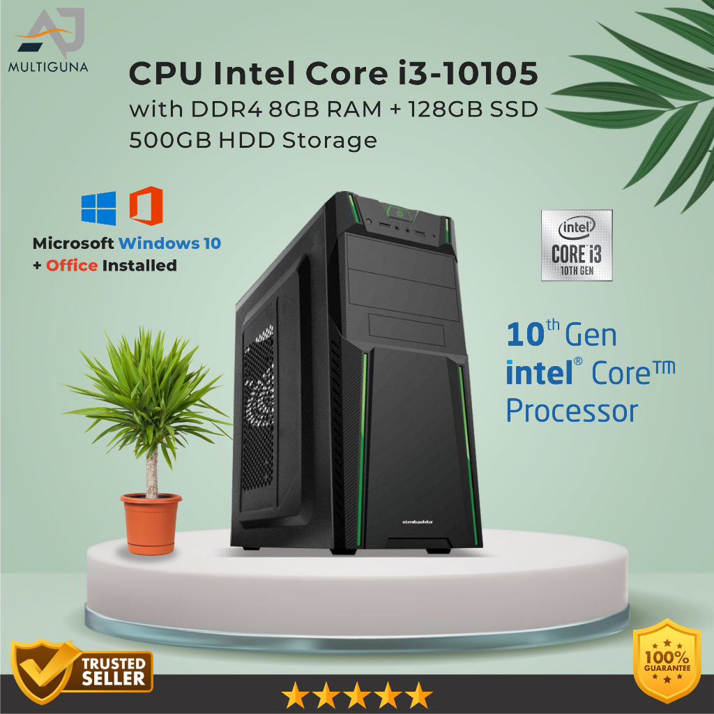 Jual CPU PC Komputer Intel Core i3-10105 Gen-10 RAM 8GB SSD Rakitan ...