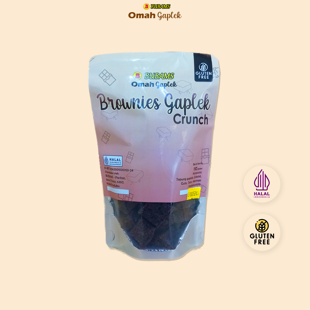 Jual Bubams Brownies Gaplek Crunch - (GLUTEN FREE) | Shopee Indonesia