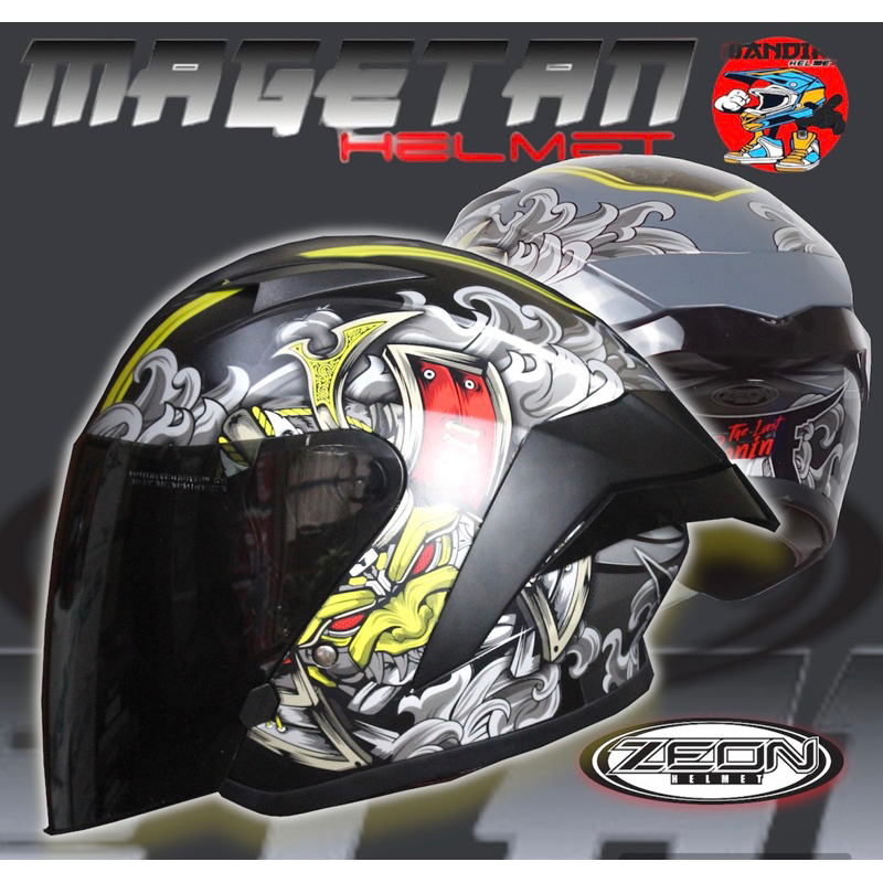 Jual HELM RR15 ZEON HALF FACE DEWASA MOTIF PAKET GANTENG SPOILER ...