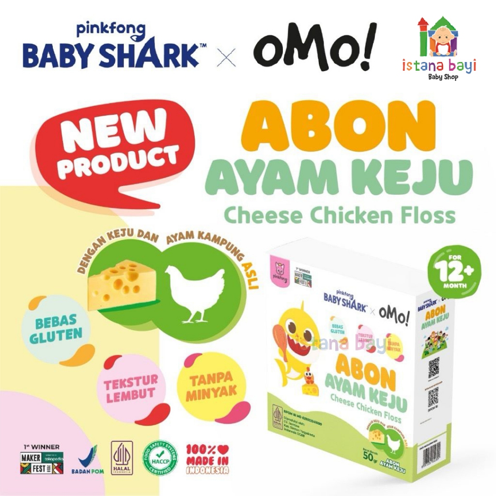 Jual OMO X Pinkfong Baby Shark Abon Sapi Keju (Cheese Beef Floss ...