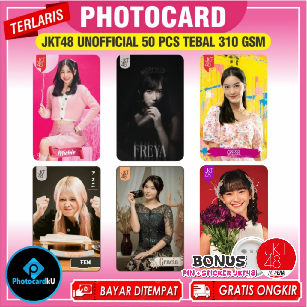 Jual Photocard JKT48 Unofficial 50 Pcs Tebal 310 Gsm Bonus Sticker COD | PHOTOCARDKU | Shopee ...