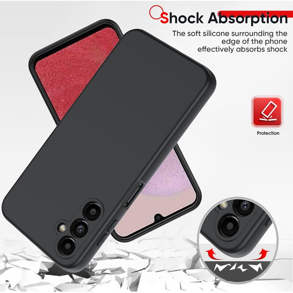 Jual 2024!! Softcase Hitam Gelap TIDAK LUNTUR Samsung A55 A35 A16 A15 ...