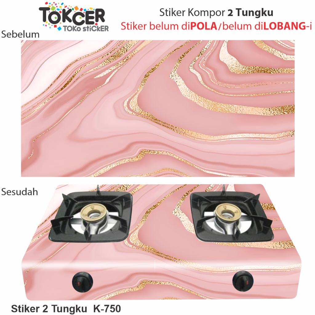 Jual Stiker Kulkas/Stiker Kompor/Stiker Magicom Motif Marmer PINK ...