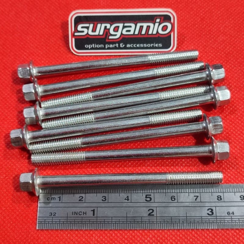 Jual Baut probolt stainless hexagonal 6x80 baut drat 10 panjang 8cm ...