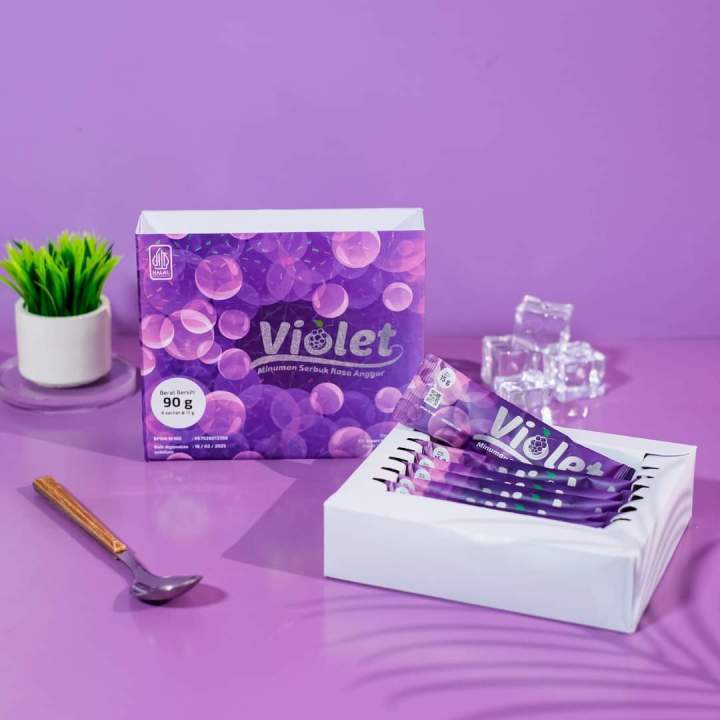 Jual VIOLET COLLAGEN DRINK MINUMAN SERBUK RASA ANGGUR 1 BOX 6 SACHET (90g) | Shopee Indonesia