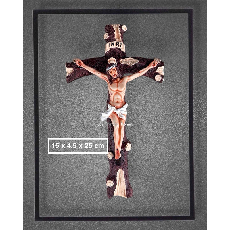 Jual Salib Dinding Yesus motif kayu 25 cm | Shopee Indonesia