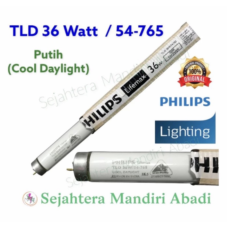 Jual Lampu TL Philips 36 Watt Putih T8 TLD36W/54-765 Neon 6500K | Shopee Indonesia