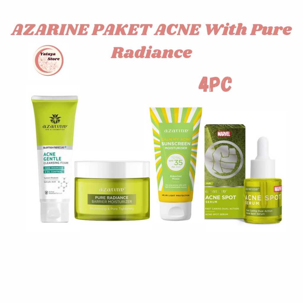 Jual AZARINE PAKET ANTI ACNE 4PC WITH MOIST PURE RADIANCE 100% ORIGINAL ...