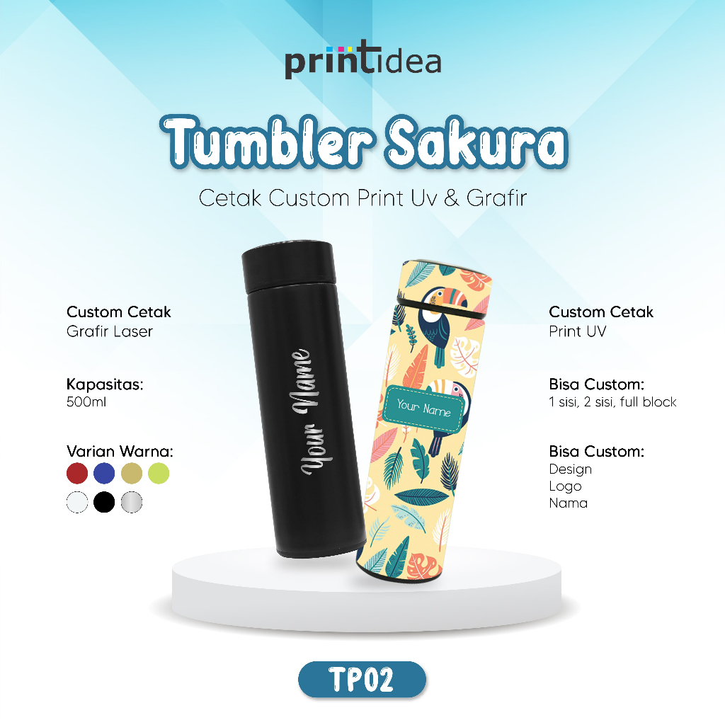 Jual Custom Tumbler Sakura Putar Botol Souvenir Promosi Botol Vakum ...