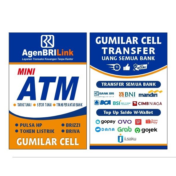 Jual BANNER FLEXY MINI ATM / TRANSFER TOP UP ( DIJUAL SATUAN, NAMA ...