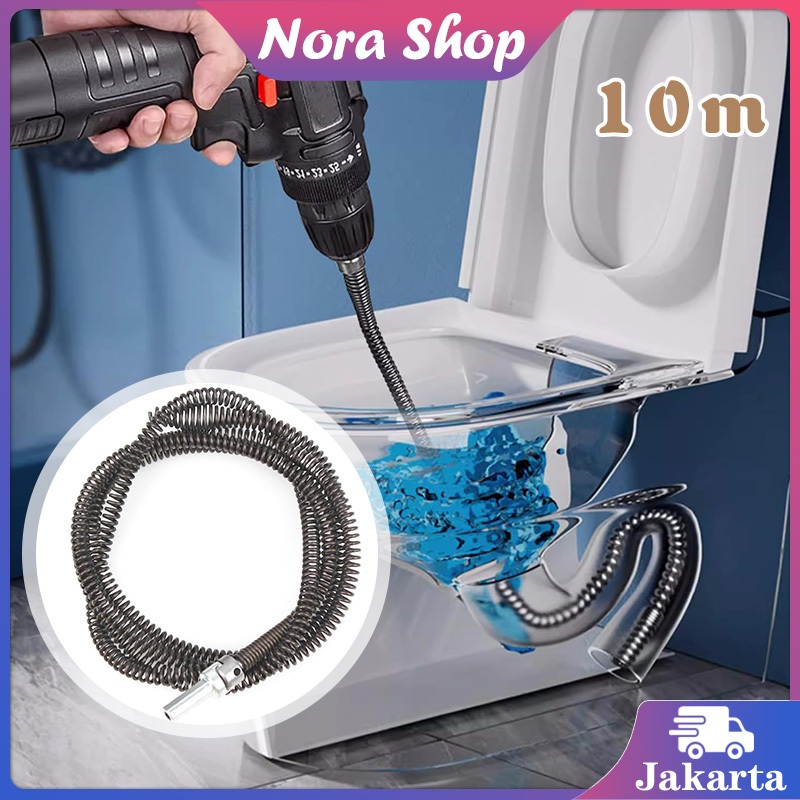 Jual 10m Pipa Pegas Bor Listrik Pipe Cleaner Kawat Alat Pembersih Saluran Mampet Panjang Kawat ...
