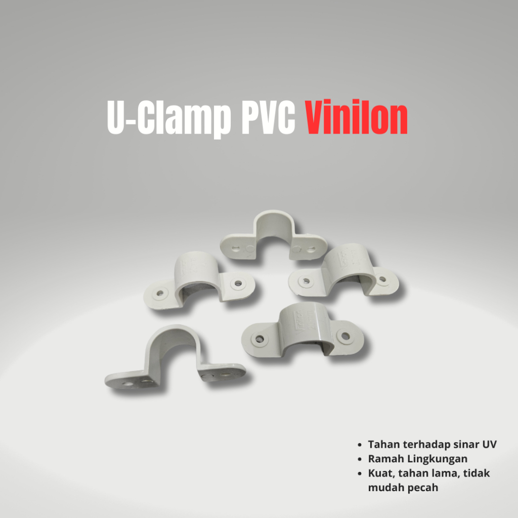 Jual U Clamp PVC - CLAMP PIPA PVC CONDUIT LISTRIK | Shopee Indonesia
